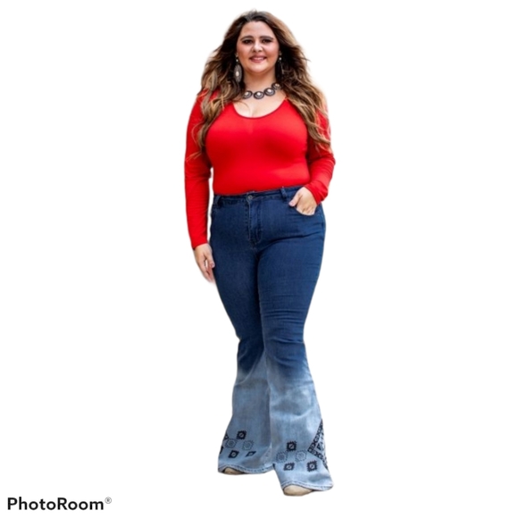 Lucky & Blessed | Jeans | Lucky Blessed Ombre High Waist Aztec Print ...